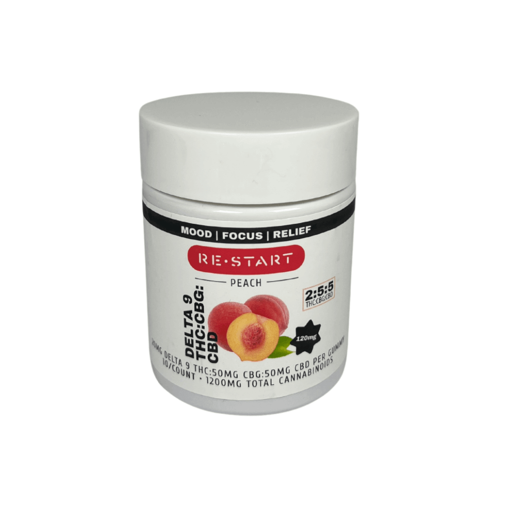 Delta 9 THC 20mg + CBG 50mg + CBD 50mg Peach Gummy 1-ct Sample ...