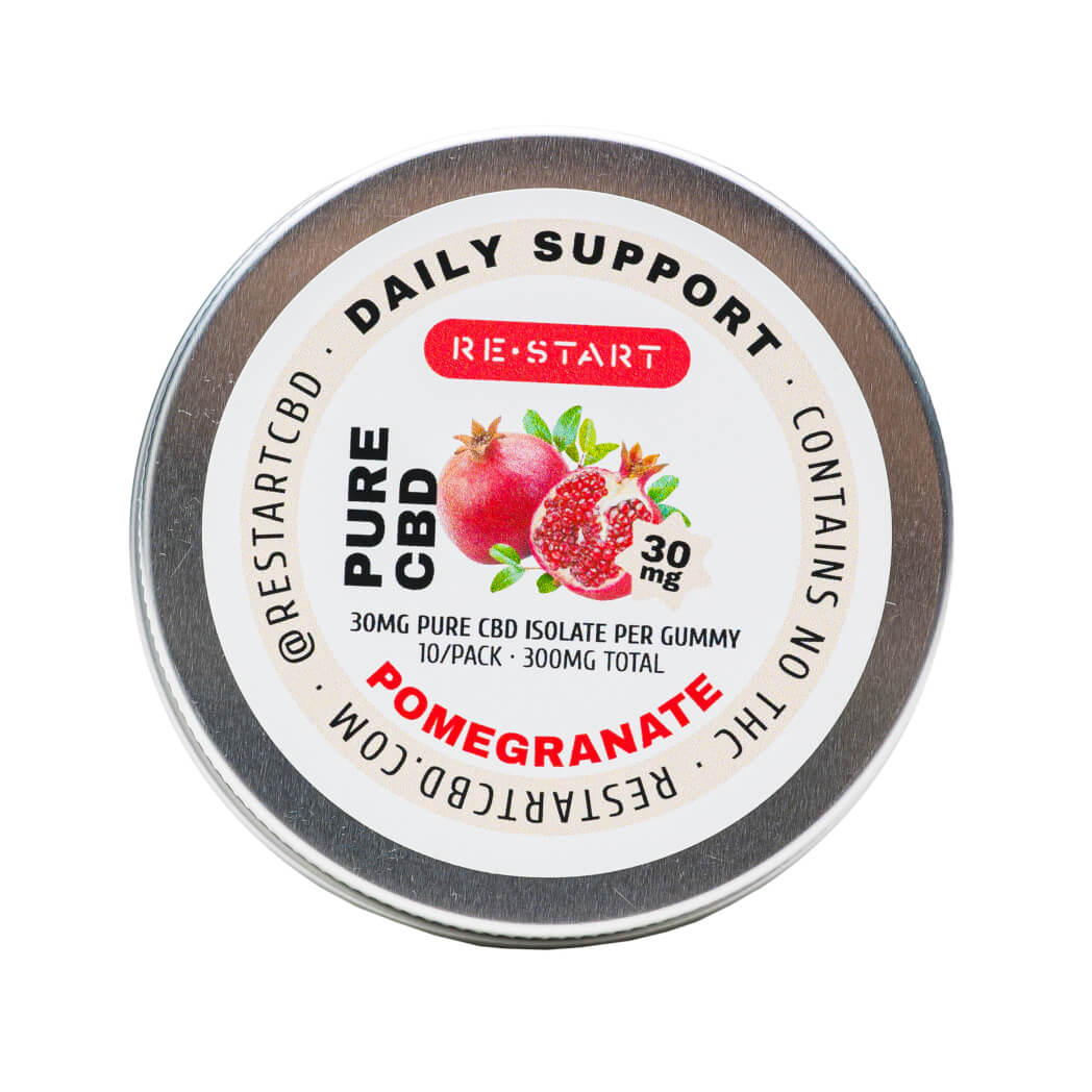 Cbd Pure 30mg Gummies Pomegranate No Thc Restart Cbd And Thc