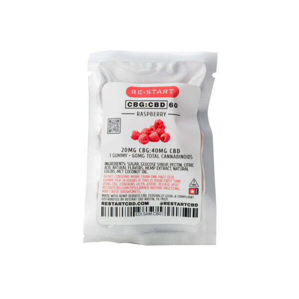 CBG CBD 60mg Gummies Peach 1-ct Sample - RESTART CBD & THC